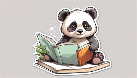 Panda Reading A Book Stock Illustration Illustration Of Panda 298682553