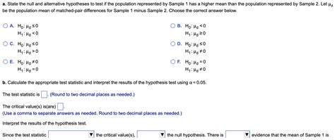 solved a state the null and alternative hypotheses to test