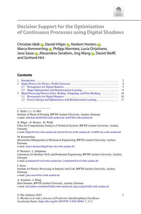 Pdf Decision Support For The Optimization Of Continuous Processes Using Digital Shadows