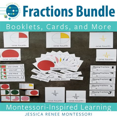 Montessori Fraction Bundle Sorting Ordering Naming Card And Booklet