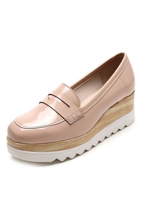 Mocassim Flatform Moleca Tratorado Nude Compre Agora Dafiti Brasil