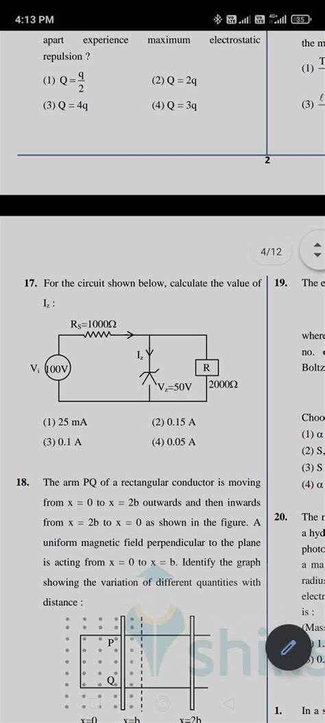 2 412 17 For The Circuit Shown Below Calculate The Value Of 19 The E