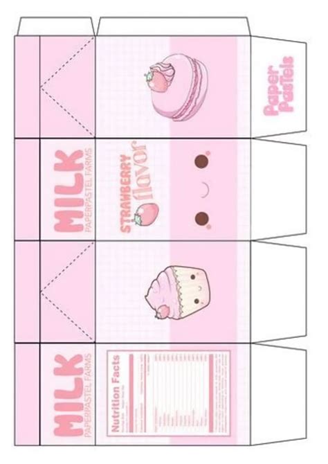 Kağıttan Süt Kutusu Printable Diy Crafts Paper Toys Template Easy
