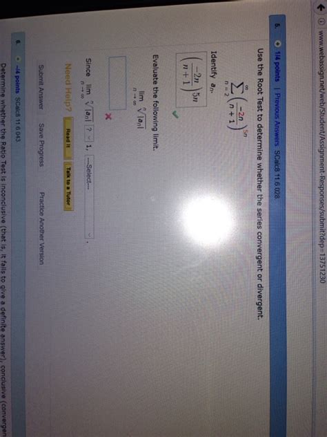 Solved Use The Root Test To Determine Whether The Series Chegg Com