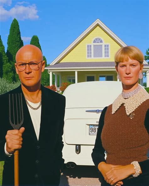 Grant Wood American Gothic A Man Free Ai Photo Generator Starryai