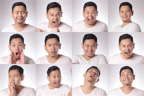 다양한 얼굴 표정 행복 미소 웃음 화남 상처 울음을 가진 재미있는 아시아 남성 사람 얼굴에 대한 스톡 사진 및 기타 이미지 사람 얼굴 한 사람 감정 시리즈 Istock