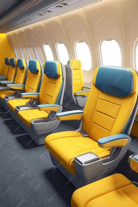 Premium Photo Row Of Three Yellow Airplane Seats Concept Of Economy