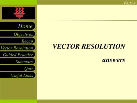PPT VECTOR RESOLUTION Answers PowerPoint Presentation Free Download ID 4830789