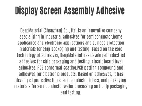 Ppt Display Screen Assembly Adhesive Powerpoint Presentation Free