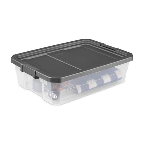 Sterilite 1474 40 Quart Stacker Box Flat Gray 14743v06