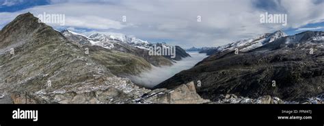 Monte Moro Pass From Switzerland Into Italy And The Stausee Lake Near
