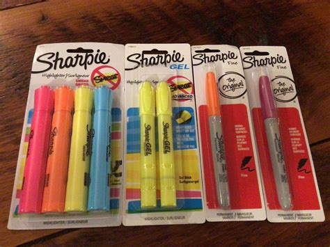 4 Sharpie Packs Highlighters Smear Guard 4 Color Lot Plus 2 Permanent