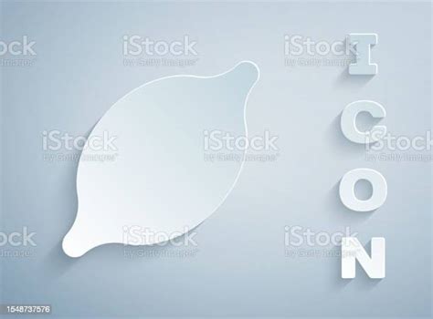 종이 컷 레몬 아이콘 회색 배경에 격리 종이 아트 스타일 벡터 3차원 형태에 대한 스톡 벡터 아트 및 기타 이미지 3차원