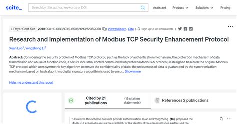 Research And Implementation Of Modbus Tcp Security Enhancement Protocol