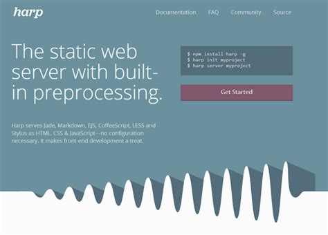 harp a static web server with built in preprocessing web resources webappers