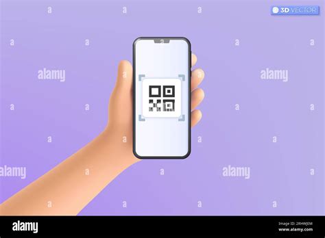 3d Hand Holding Mobile Phone Scanning Qr Code Icon Symbol Shopping Special Offer Marketing