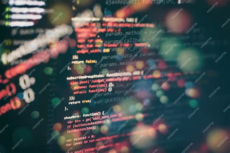 Premium Photo Css Javascript And Html Usage Monitor Closeup Of Function Source Code