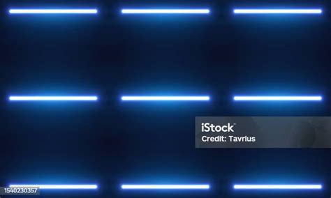 파란색 네온 램프 벡터 형광등이 있는 백라이트 바닥 벽 네온 불빛 벡터 광채 네온 조명에 텍스트를 위한 장소가 있는 어두운 배경 할로겐 또는 Led 조명 램프 야간 파티