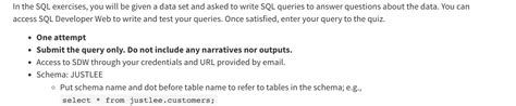 Solved In The Sql Exercises You Will Be Given A Data Set