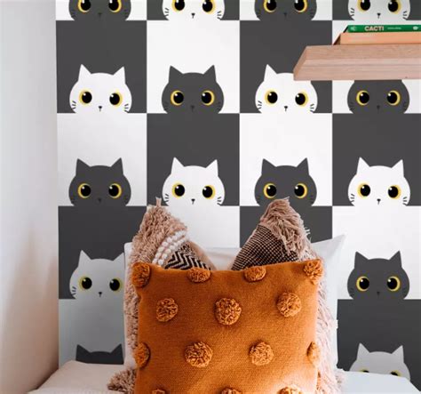 Papel Tapiz Gatos Gatos De Tablero De Ajedrez