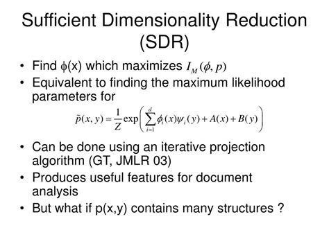 Ppt Sufficient Dimensionality Reduction With Irrelevance Statistics