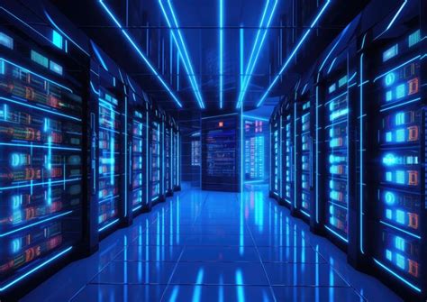 Premium Photo Server Room With Many Data Servers