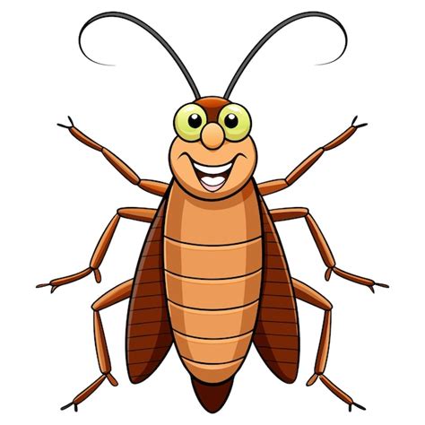 Cartoon Funny Cockroach On White Background Premium Ai Generated Vector