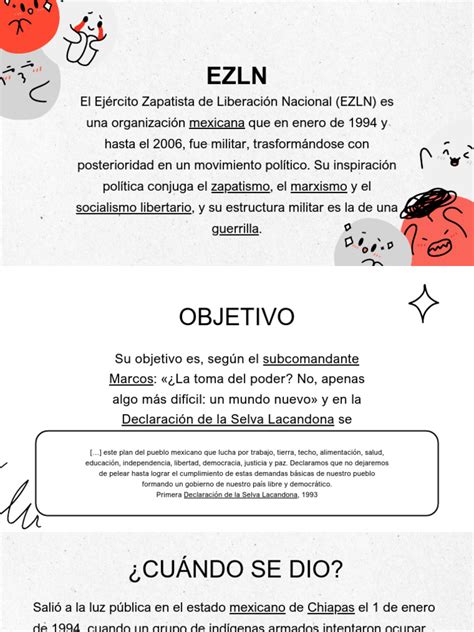 Historia Y Objetivos Del Ezln Pdf Ejército Zapatista De Liberación