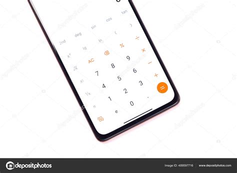 Smartphone Displaying Calculator App Isolated White Background — Stock Editorial Photo