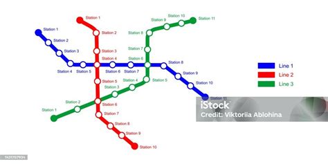 메트로 맵 템플릿 역이있는 3 가지 색의 웨이 라인이있는 지하철 계획 대중 교통 네트워크의 인포 그래픽 다이어그램 다이어그램에 대한 스톡 벡터 아트 및 기타 이미지 Istock