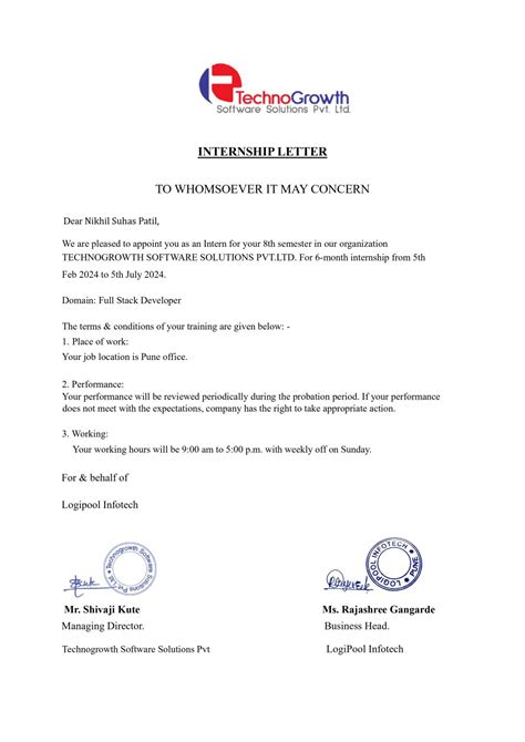 nikhil patil on linkedin internship fullstackdeveloper technogrowth