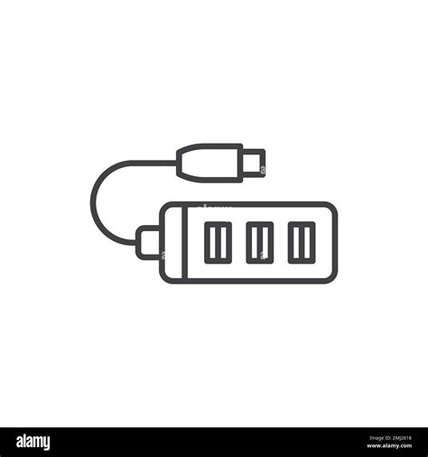 Usb Hub Icon Linear Style Sign For Mobile Concept And Web Design Stock Vector Image And Art Alamy