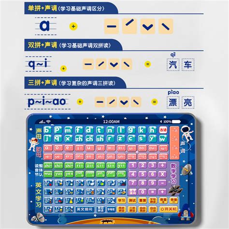 一年级拼音学习神器机拼读训练卡片汉语声韵母有声挂图字母表墙贴 虎窝淘