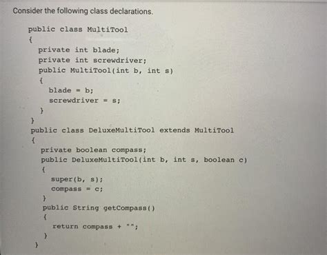Solved Consider The Following Class Declarations Public