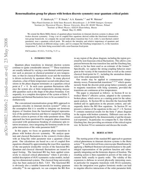 Pdf Renormalization Group For Phases With Broken Discrete Symmetry