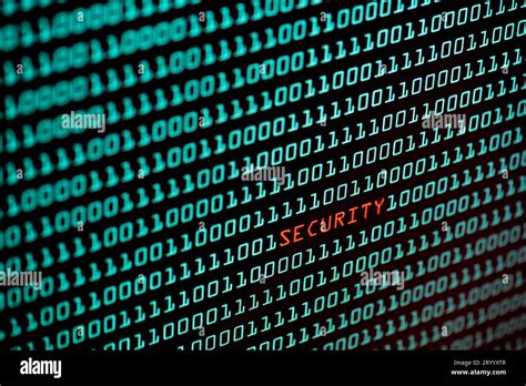 Security Text And Binary Code Concept From The Desktop Screen