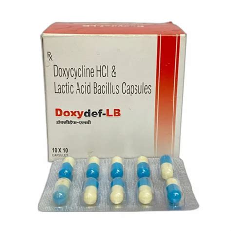 Doxydef Lb Doxycycline Hcl Capsule Strength 100mg At ₹ 90 Box In Nagpur