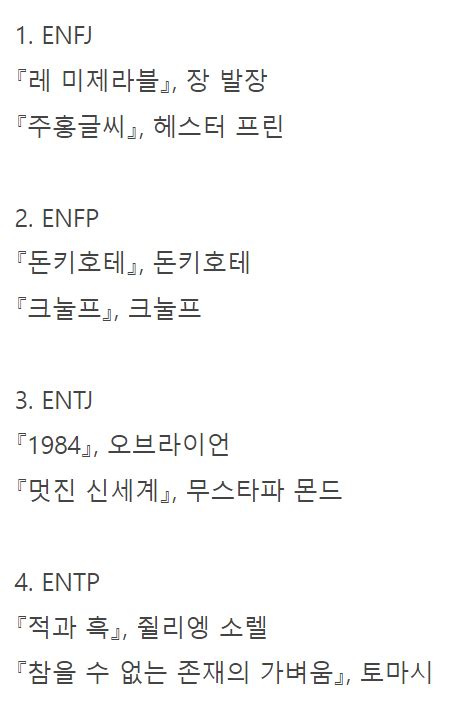 팔랑귀 On Twitter 실제 혹은 가상인물의 Mbti를 추측한 자료는 애진작에 상당히 많이 있었어요 저렇게 성의없이 글자만 깨작거린 건 좀 보기 불편하네요