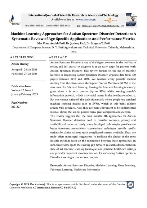 Pdf Machine Learning Approaches For Autism Spectrum Disorder Detection A Systematic Review Of