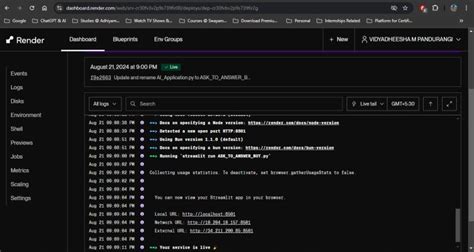 vidyadheesha m pandurangi on linkedin ai github cloudhosting render aiappchallenge guvi