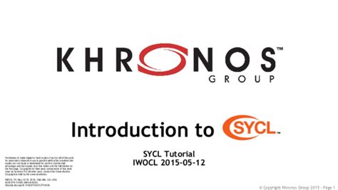 Pdf Khronos Sycl For Opencl