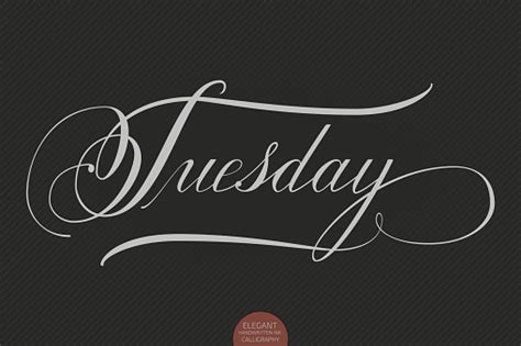 손으로 그려 화요일 레터링 우아한 현대 필기 서 예 잉크 그림 벡터 어두운 배경에 타이 포 그래피 포스터입니다 카드 초대장 인쇄 등 개념에 대한 스톡 벡터 아트 및 기타