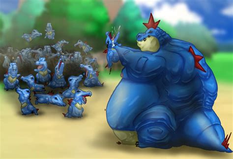 Rule 34 Crocodilian Croconaw Feraligatr Fight Obese Obese Male Penis Pokemon Totodile 11787174