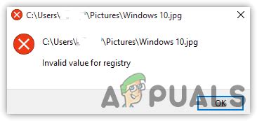 How To Fix Invalid Value For Registry Error When Viewing Photos