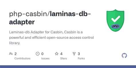 Github Php Casbinlaminas Db Adapter Laminas Db Adapter For Casbin