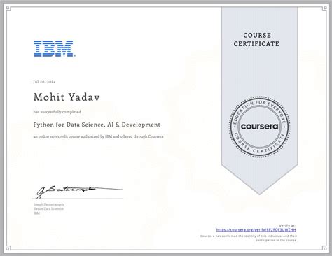 mohit yadav on linkedin just completed python for data science ai