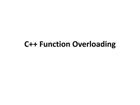 Function Overloadingppt