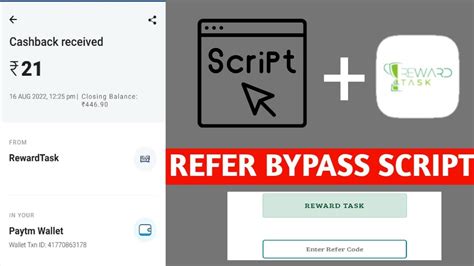 rewards task app refer bypass script new script earning app new
