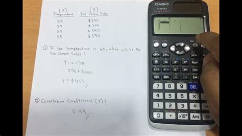 Regression And Correlation Casio Fx 991ex Classwiz Calculator Youtube