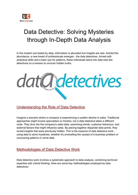 Ppt Data Detective Solving Mysteries Through In Depth Data Analysis